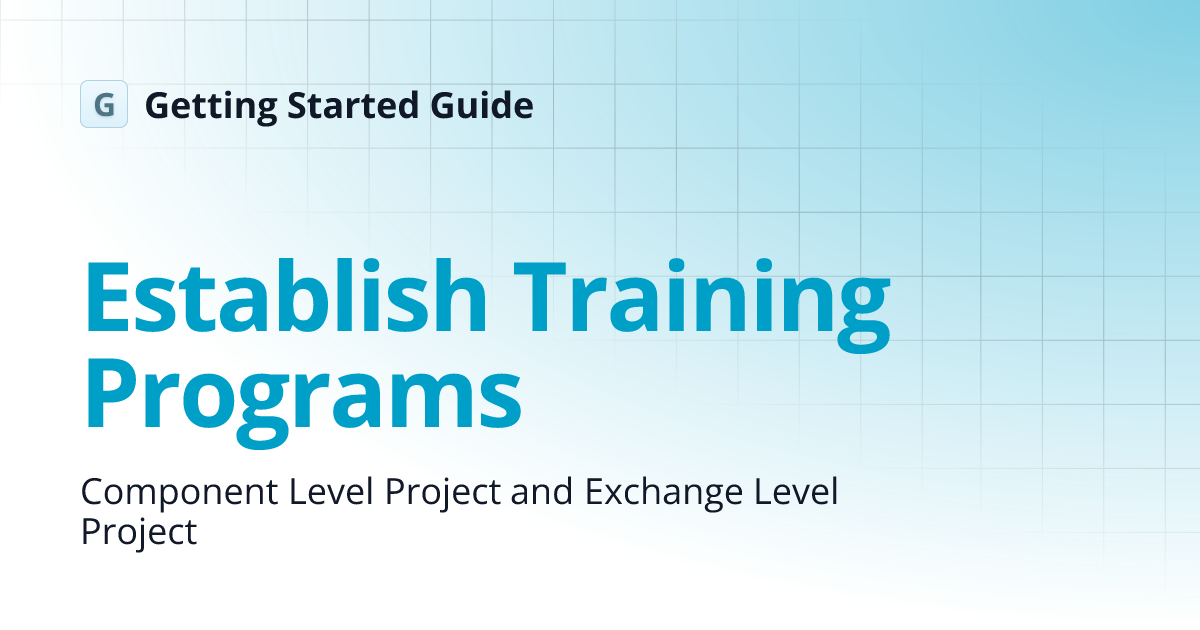 Establish Training Programs | Getting Started Guide